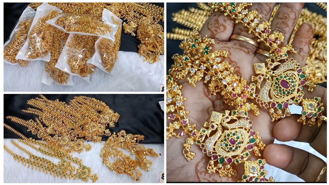 200/₹ Off 😱😱Restock Gold finish muvvala haralu 8341376799 - YouTube