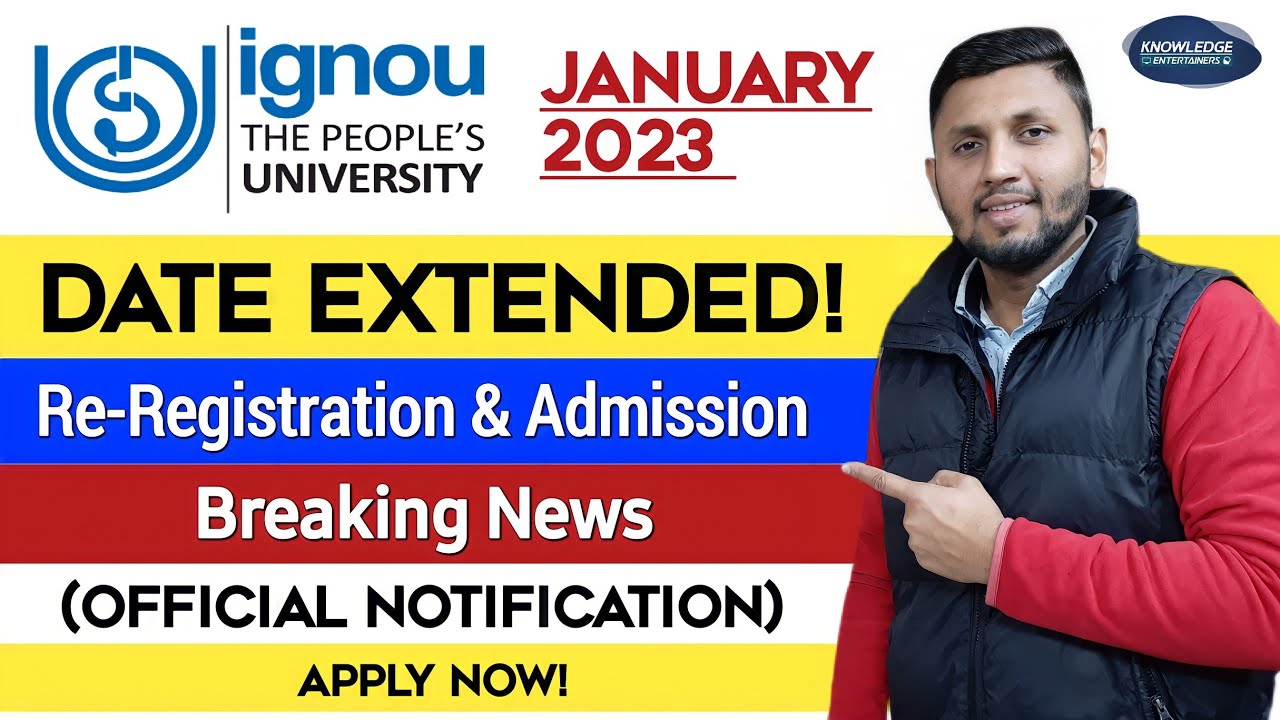 (Date Extended!) Ignou admission 2023 january session | IGNOU Admission ...