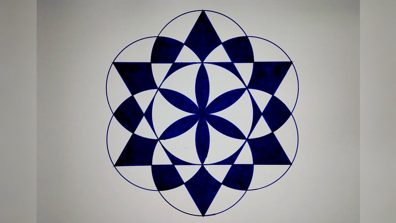 || Geometrical Design || How To Draw Simple Geometric Circle Design ...