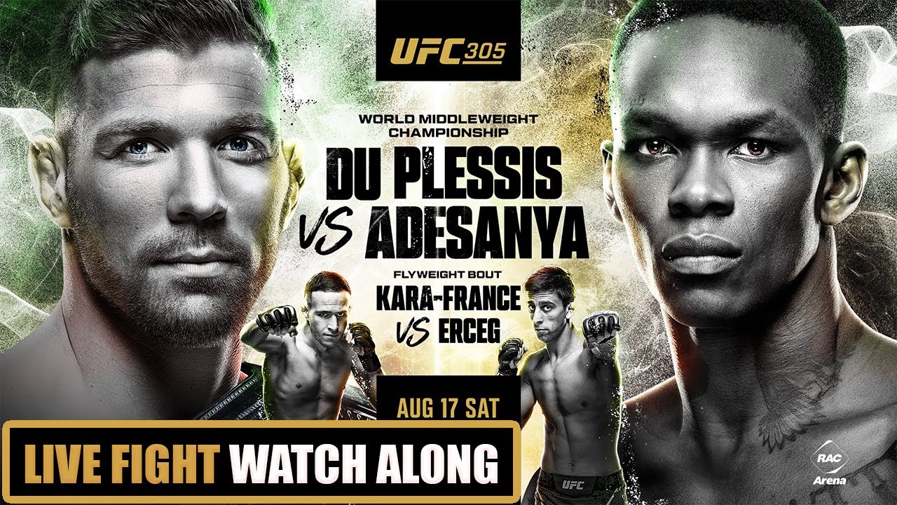 UFC 305 Live Du Plessis vs Adesanya Fight Watch Along - YouTube
