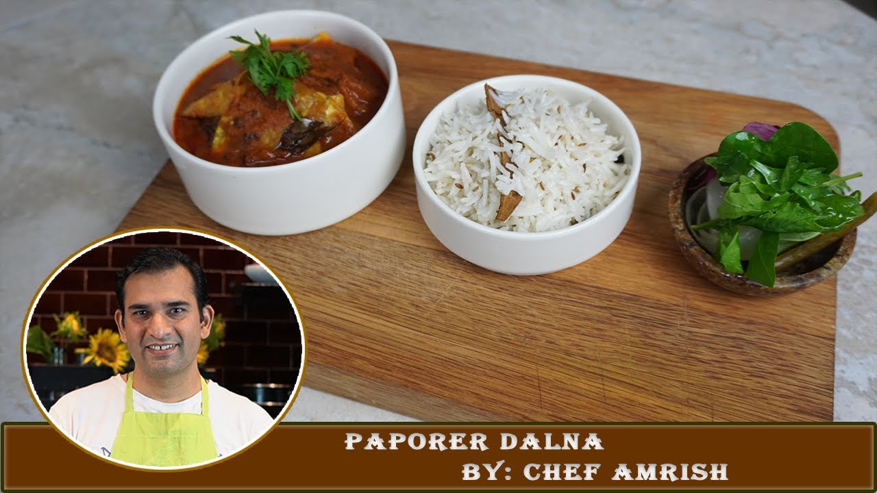 Bengali Style Papad Curry | Paporer Dalna Bengali Curry | Vegetarian ...