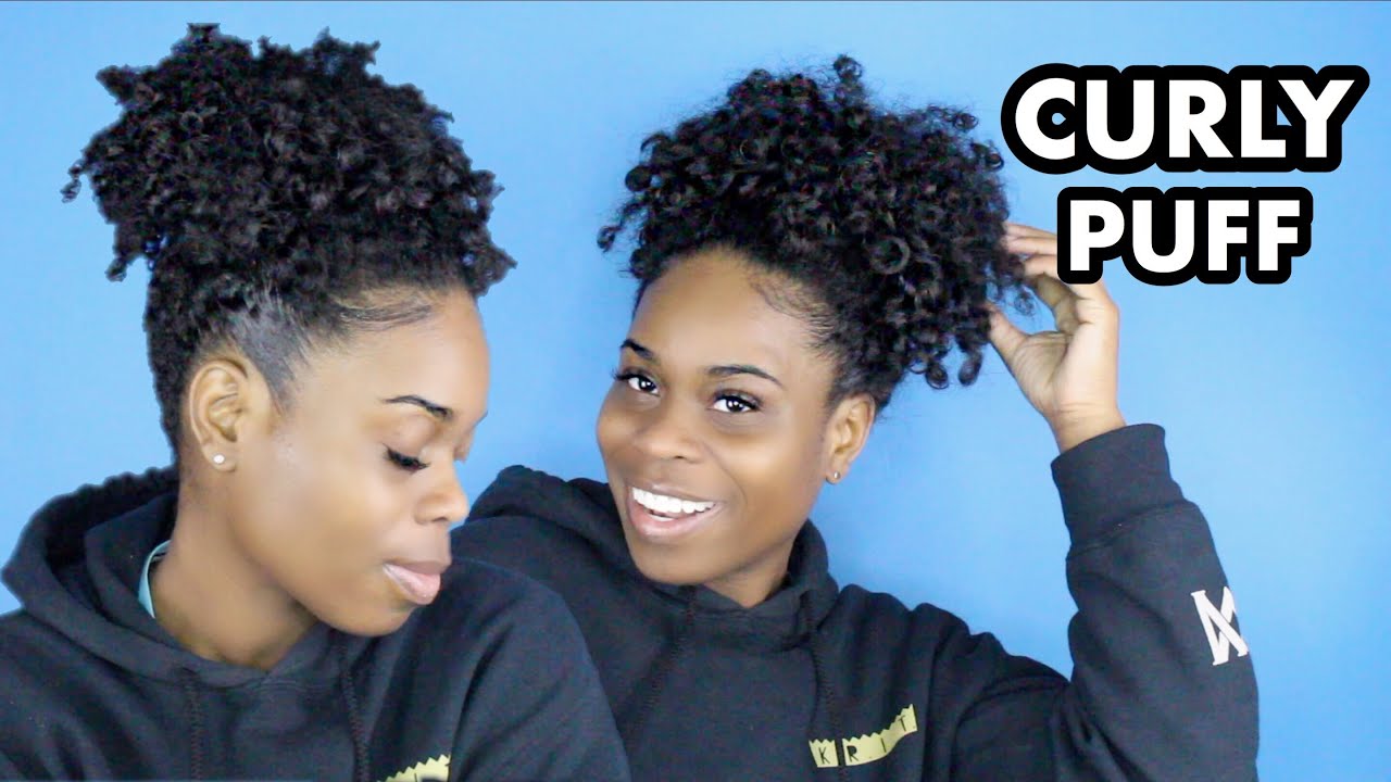 CURLY HIGH PUFF Tutorial! (Under 5 Minutes) - YouTube