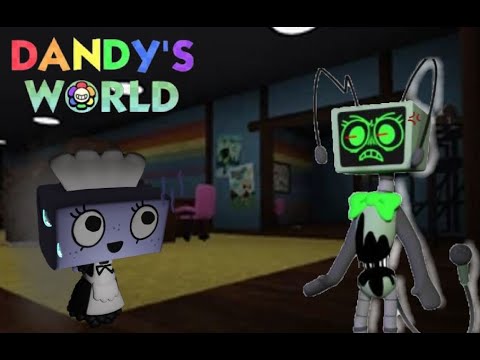 I met Vee main - ( the evil one ) 😨 in Dandy's World 💨 in Roblox!! 📺 💚 ...