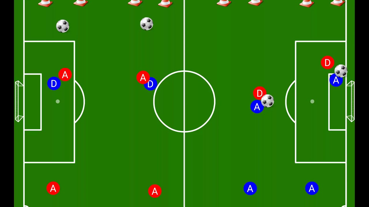 1v1 & 2v1 back to goal training - YouTube