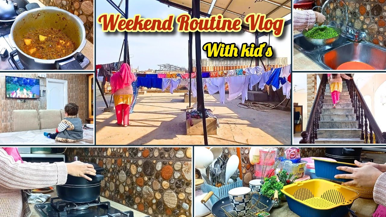 Weekend Routine With Kid's | Aloo Mongray ki Sabzi | Kitchen Shopping ...