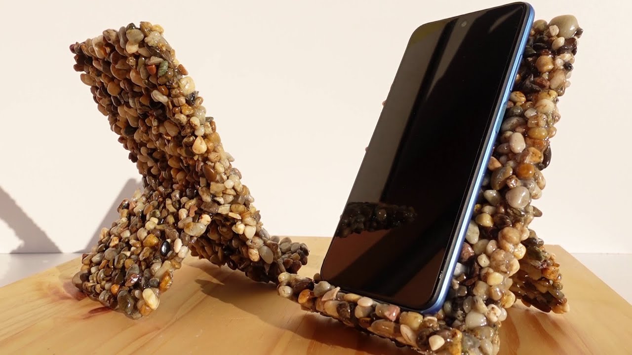 Phone stand made of stones and resin / mobile phone holder / mobile ...