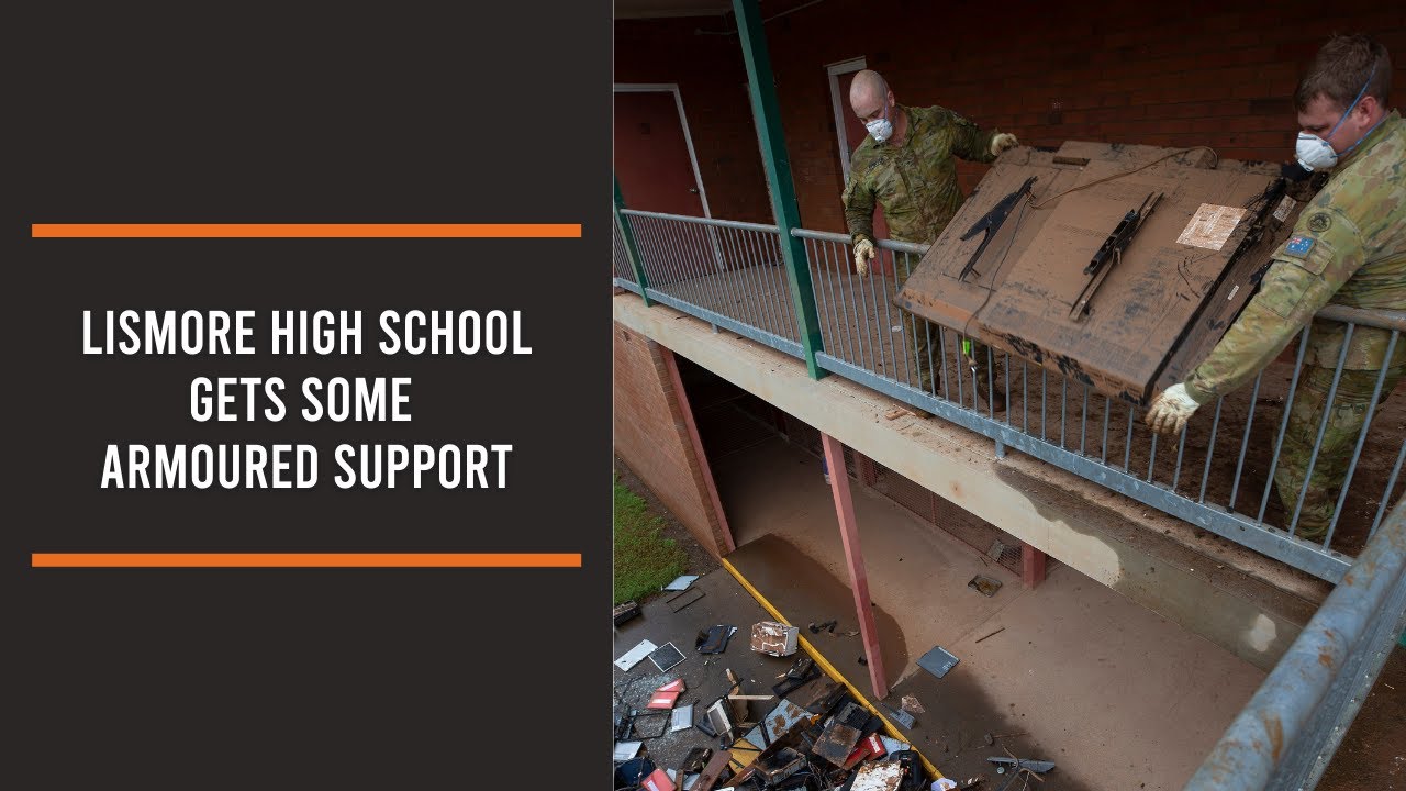 Lismore high school gets some armoured support - YouTube