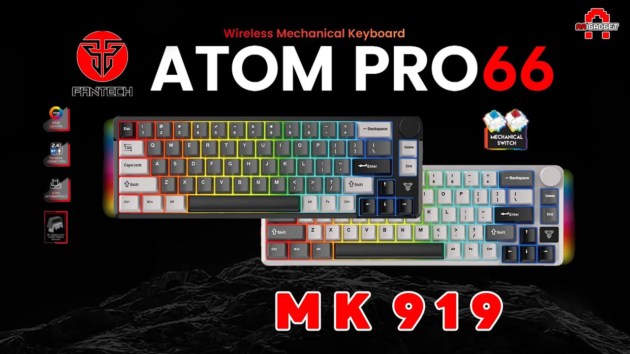 Fantech MK919 Mechanical Keyboard ATOM PRO66 คีย์บอร์ดเกมมิ่งไร้สาย ไซ ...