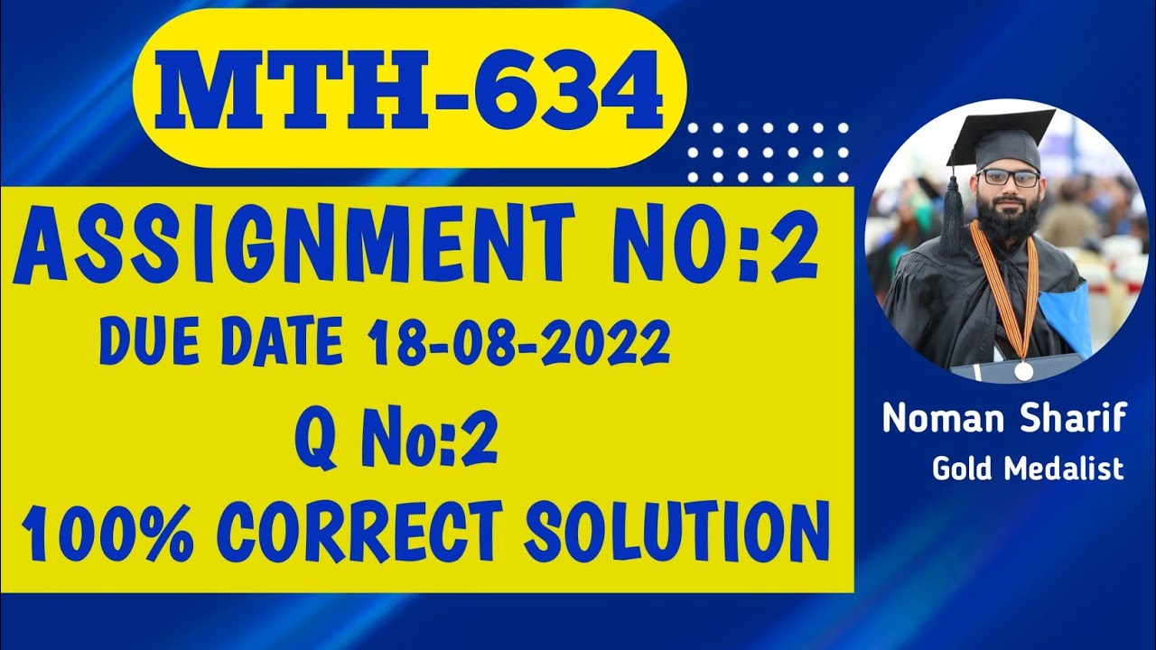 MTH634 assignment 2 solution | 100% correct solution mth634 assignment 2 - YouTube