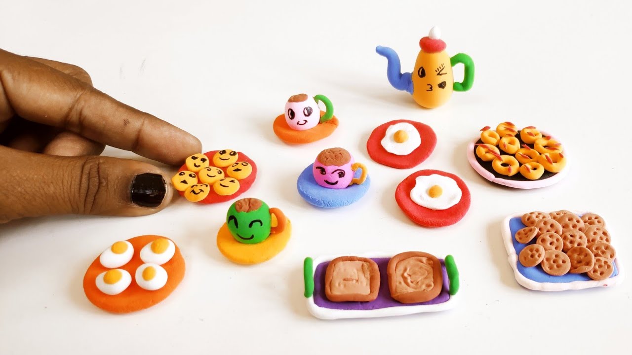 DIY How to make polymer clay miniature snack | Review | Coffee Mug ...