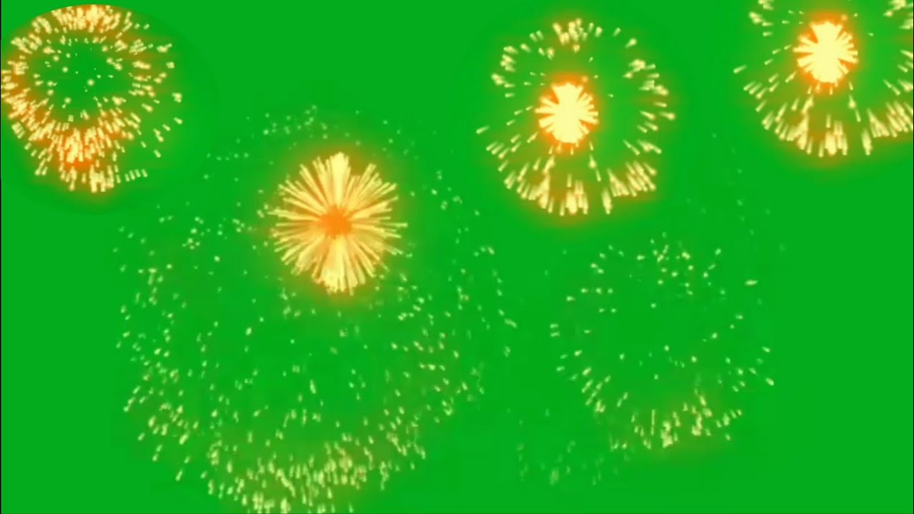 Fireworks Green Screen Animation Effect with sound | Chroma key effect ...