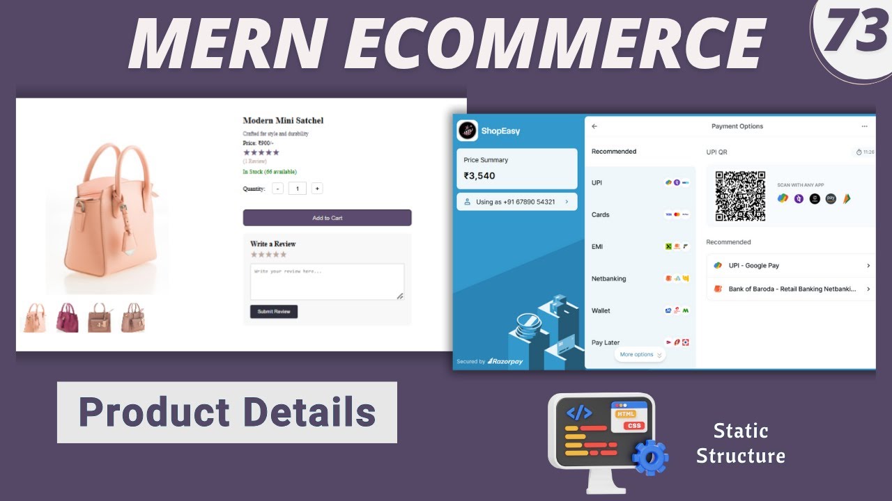 MERN Stack E-Commerce Project #73 : Working on Product Details - Static ...