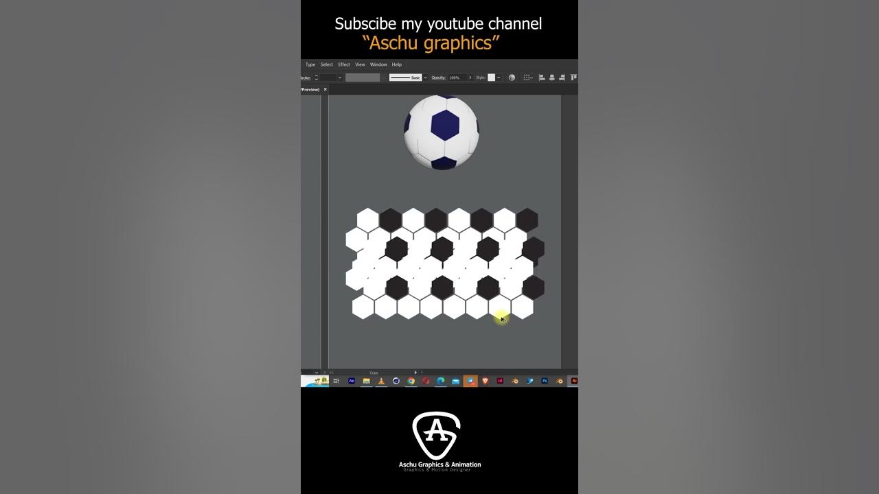 Creating 3D Football in Adobe Illustrator @AschuGraphics31 Tips & Tricks አዶቤ ኢሉስትሬተር ሙሉ ኮርስ ...