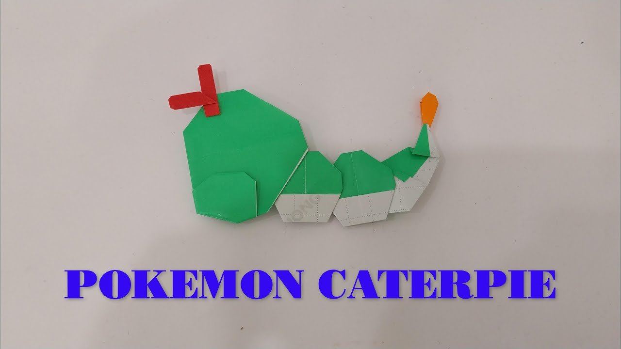 How to make an Origami Pokemon Caterpie easy - YouTube