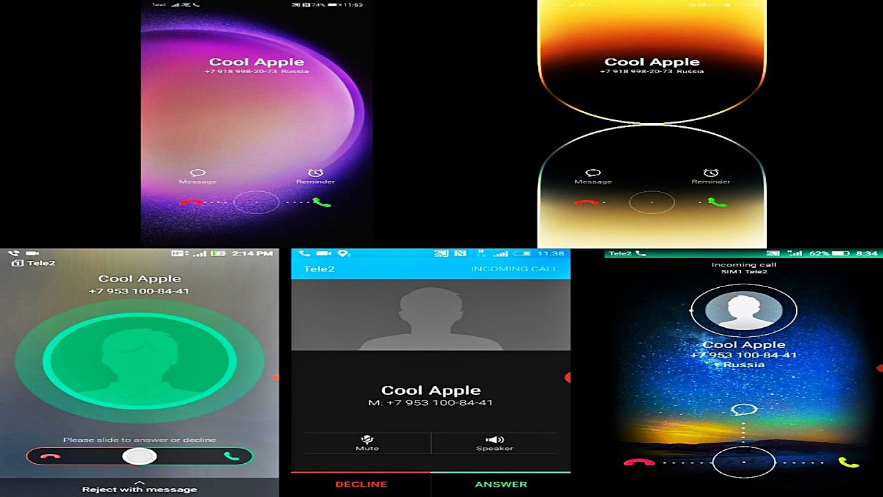 Various incoming calls / 5 phones screen calls recordings - YouTube