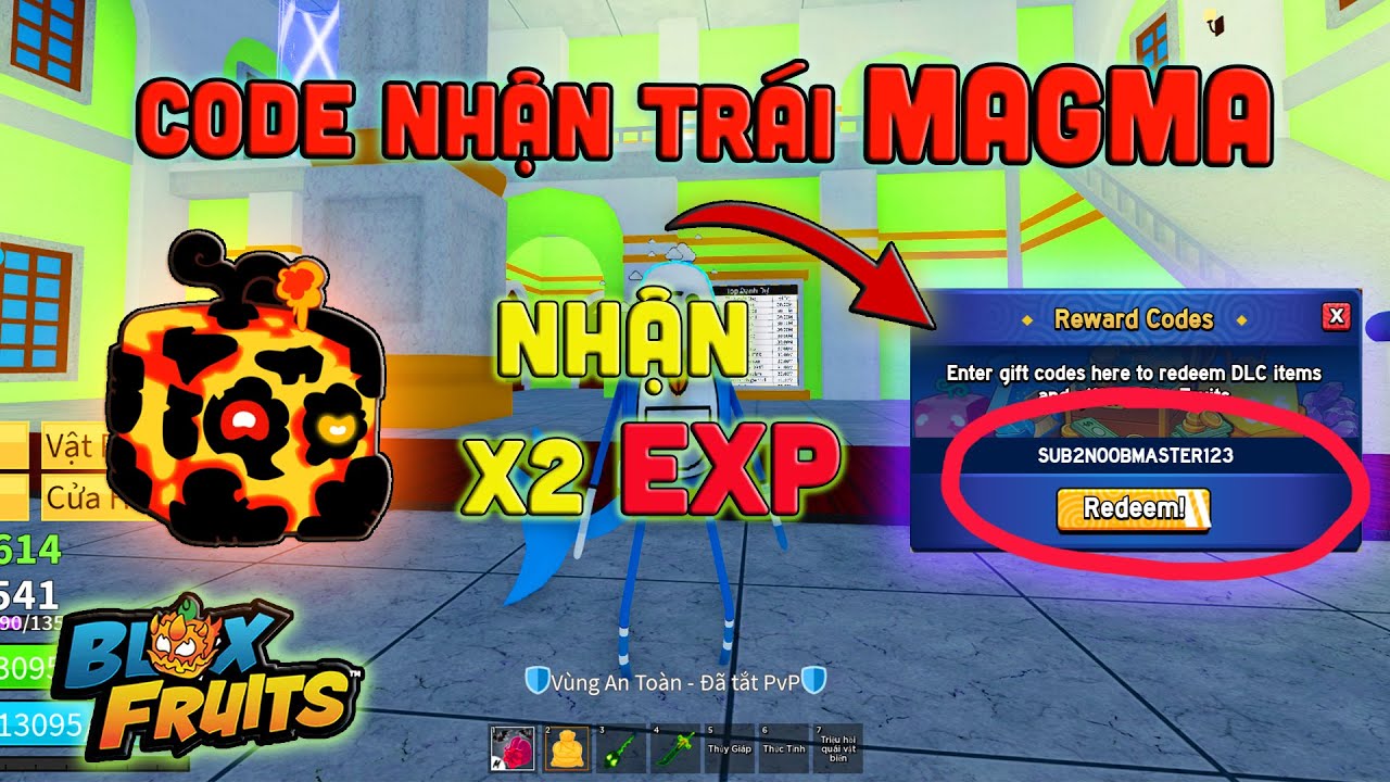 CODE X2 EXP VÀ TRÁI DUNG NHAM BLOX FRUITS UPDATE 2O MỚI NHẤT | Jerry ...