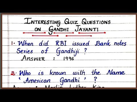 Quiz Questions on Gandhi Jayanti | 2nd October Gandhi Jayanti Quiz ...
