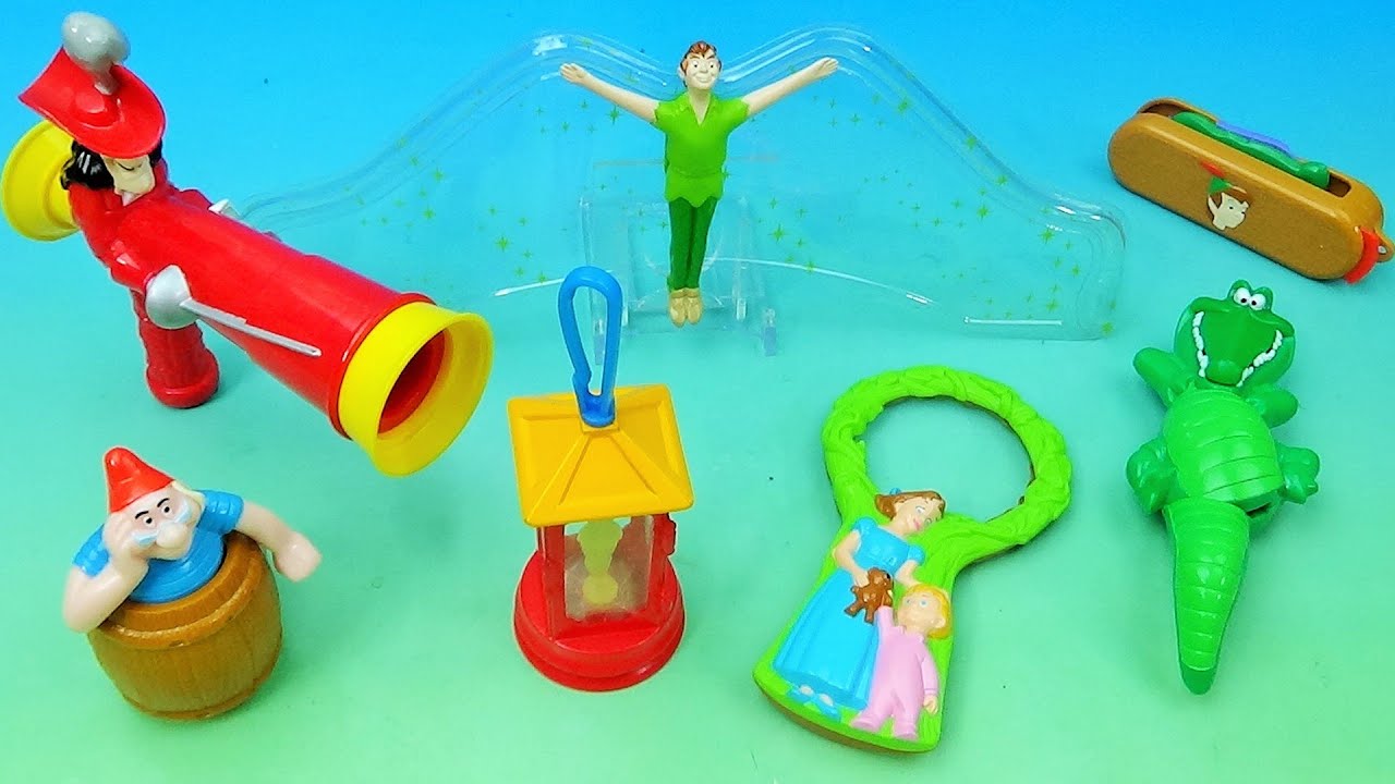 1998 WALT DISNEY'S PETER PAN set of 7 McDONALD'S HAPPY MEAL MOVIE ...