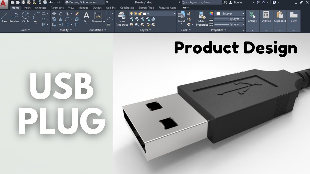 AUTOCAD PRODUCT DESIGN | DESIGN USB PLUG - YouTube