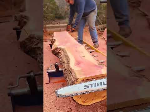 Eastern red cedar logs milled to lumber - YouTube
