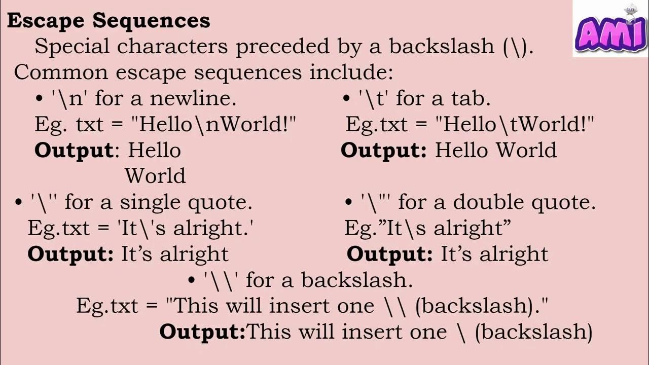 ICSE: Topic: Strings(Python) Subject: Robotics & Artificial ...