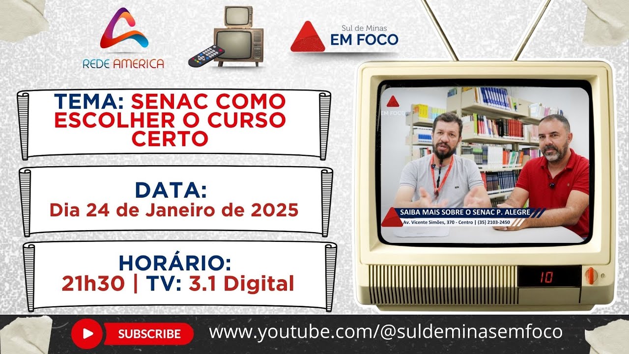 SENAC como escolher o curso certo | Programa Sul de Minas em Foco - Parte 2 | (24.01.25) - YouTube