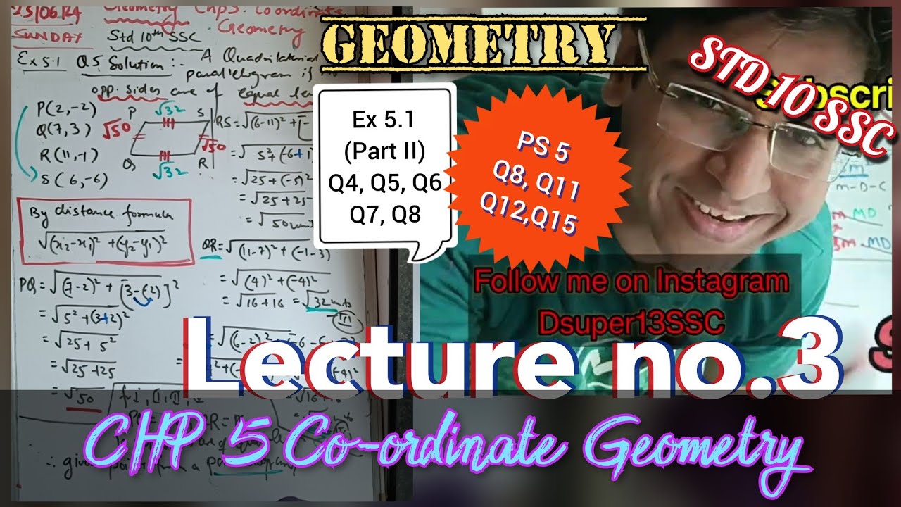 Geometry | STD 10 SSC | CHP 5 Co-ordinate Geometry | Practice Set 5.1 ...