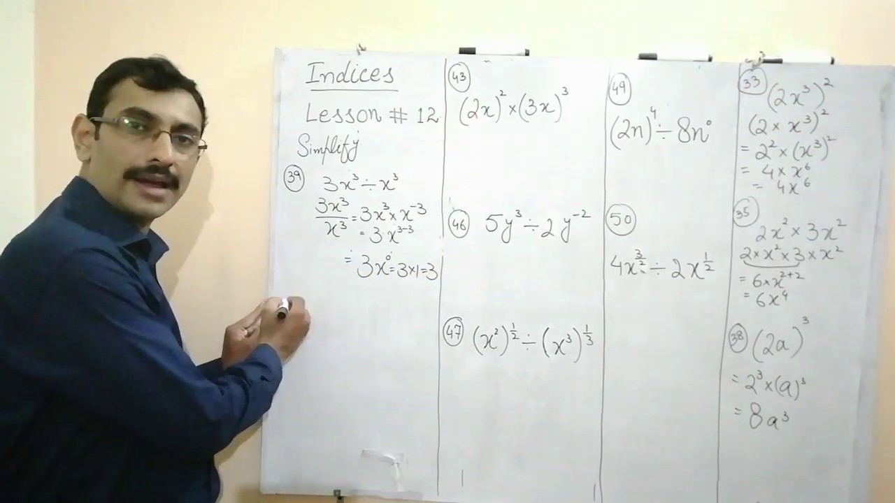 Lesson 12 Indices Cambridge IGCSE Math for Grade 9 And O-level in ...
