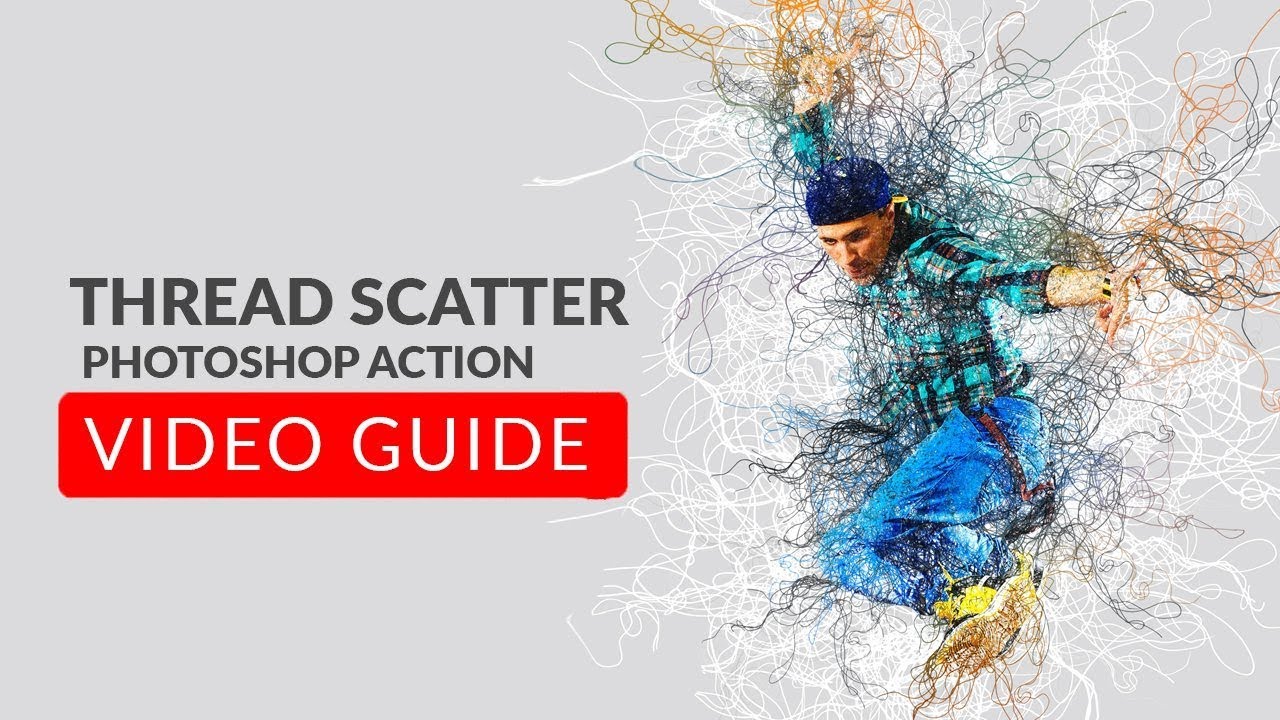 Thread Scatter Photoshop Action Tutorial - YouTube