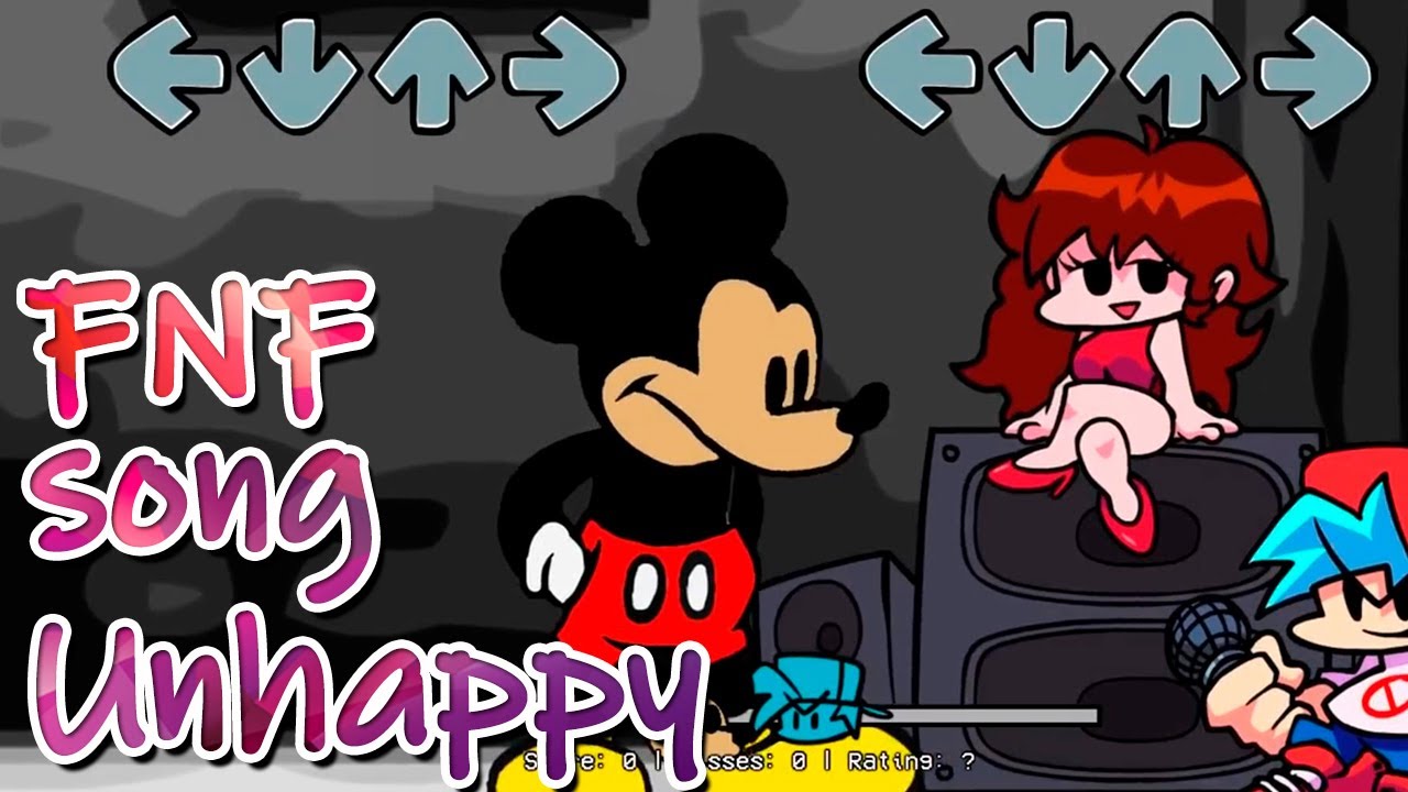 Friday Night Funkin' VS Mickey Mouse repainted Mickey song UNHAPPY ...