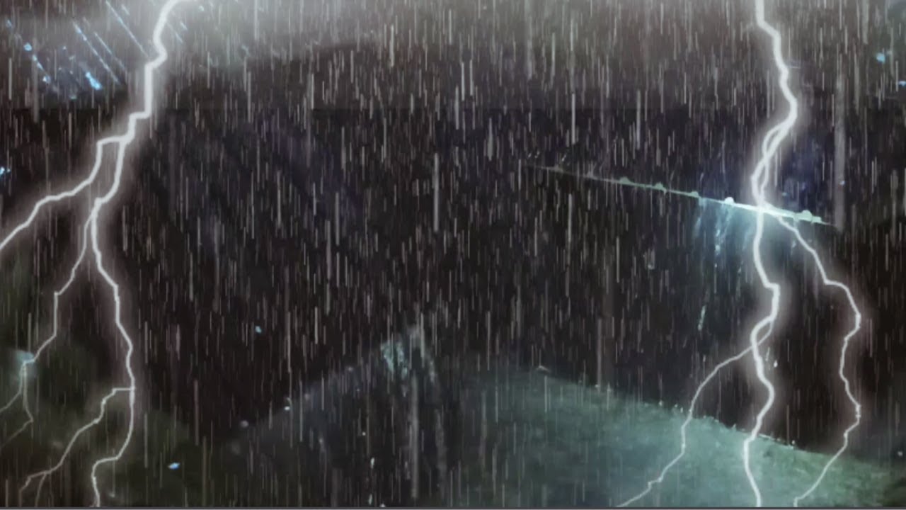 heavy rain and thunderstorms at night to sleep quickly and beat ...