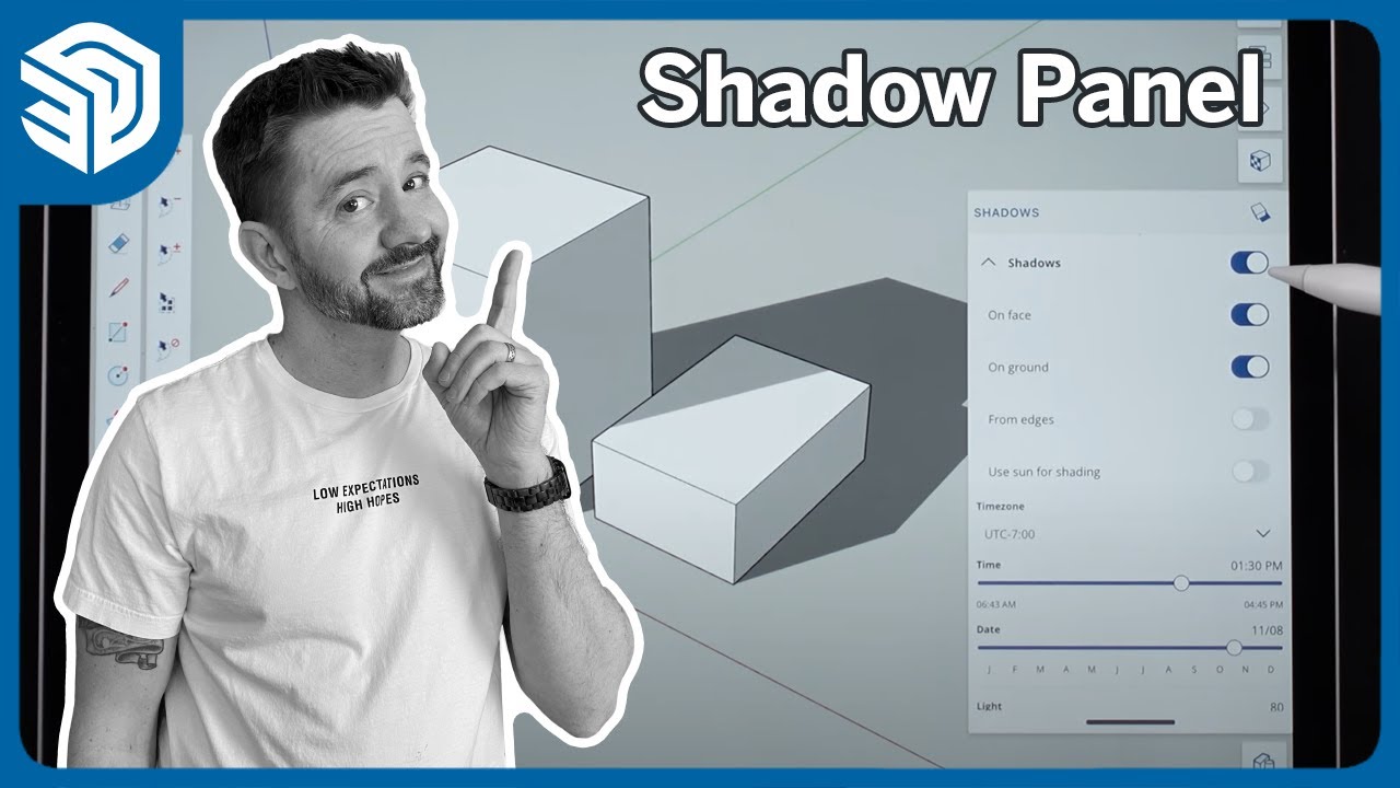 Shadows Panel - SketchUp for iPad Square One - YouTube