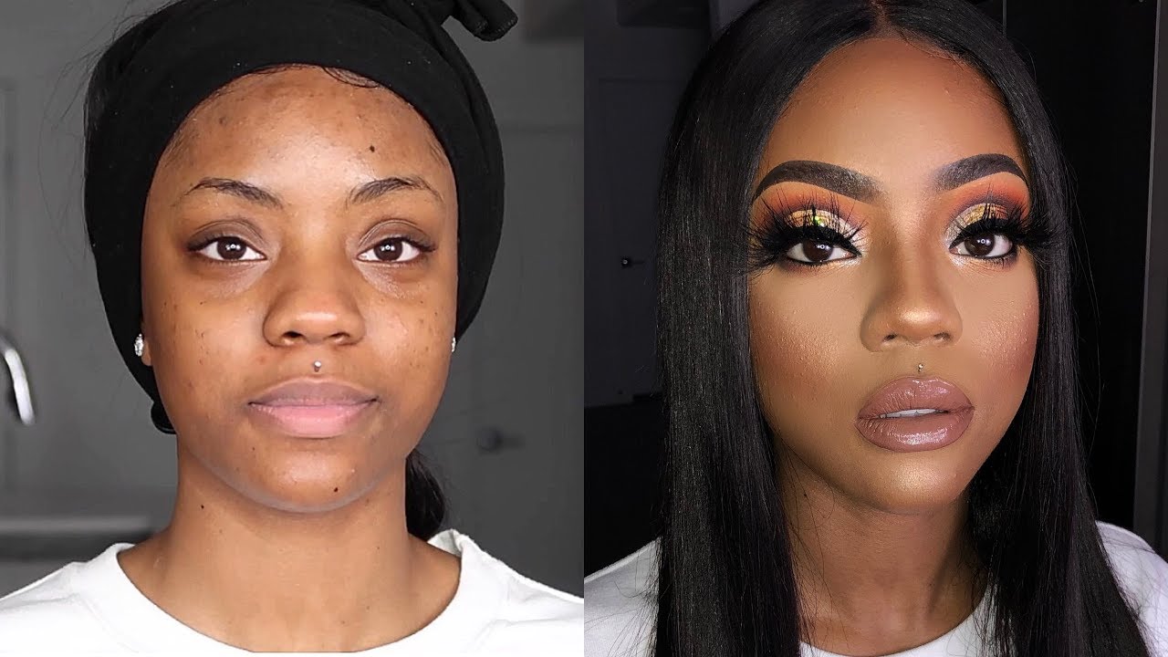 TRANSFORMATION SLAY | CUT CREASE | GLITTER - YouTube