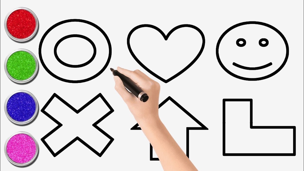 2d shapes drawing activity for kids, how to draw shapes, 2d shapes ...