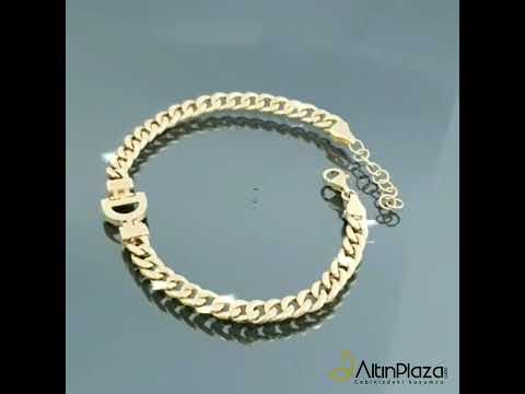 Harfli 14K Altın Kadın Bileklik APB01525