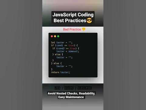 Javascript coding best practices | Part 5 | Avoid Nested Checks #shorts #webdeveloper # ...