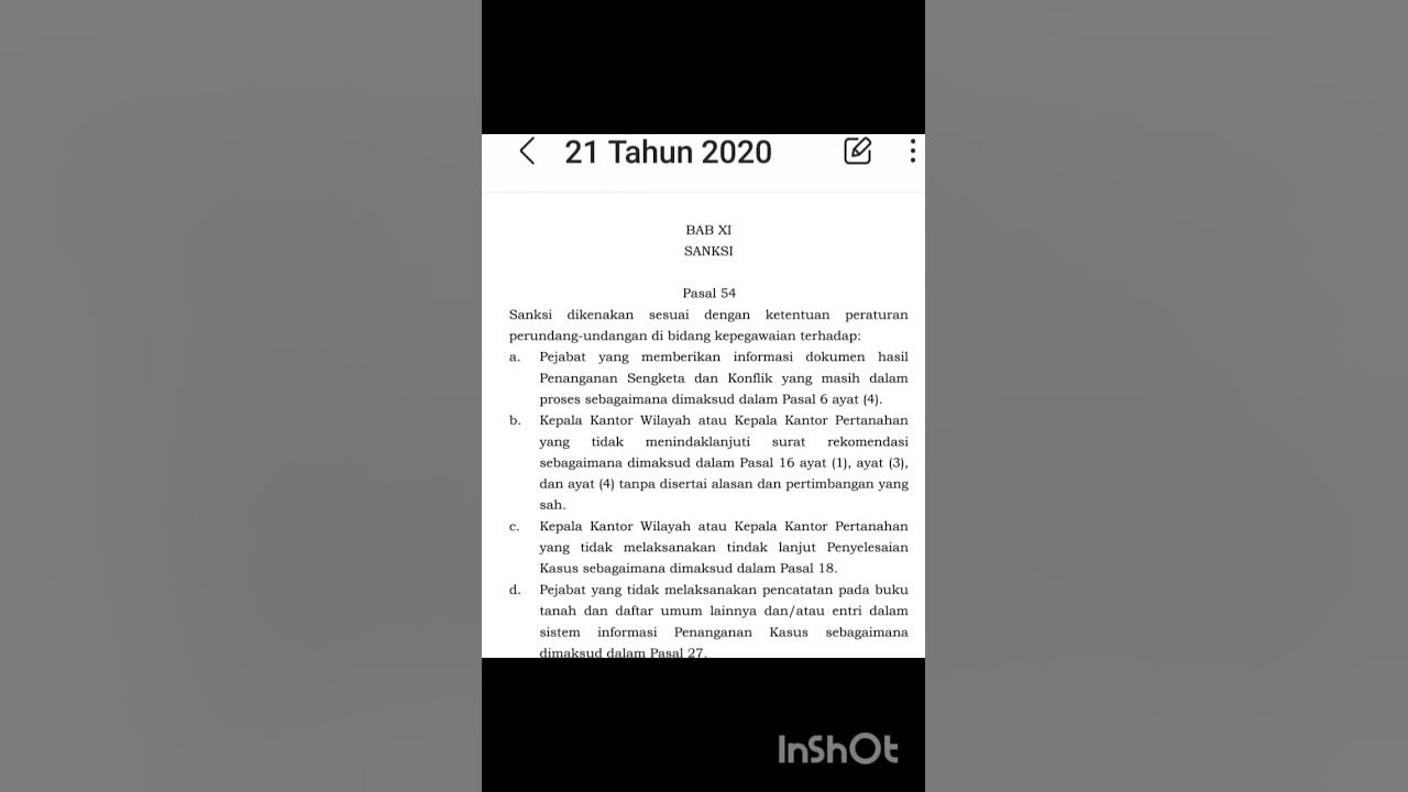 Sanksi Permen ATR 21 tahun 2020 Pengaduan Sengketa Tanah. - YouTube