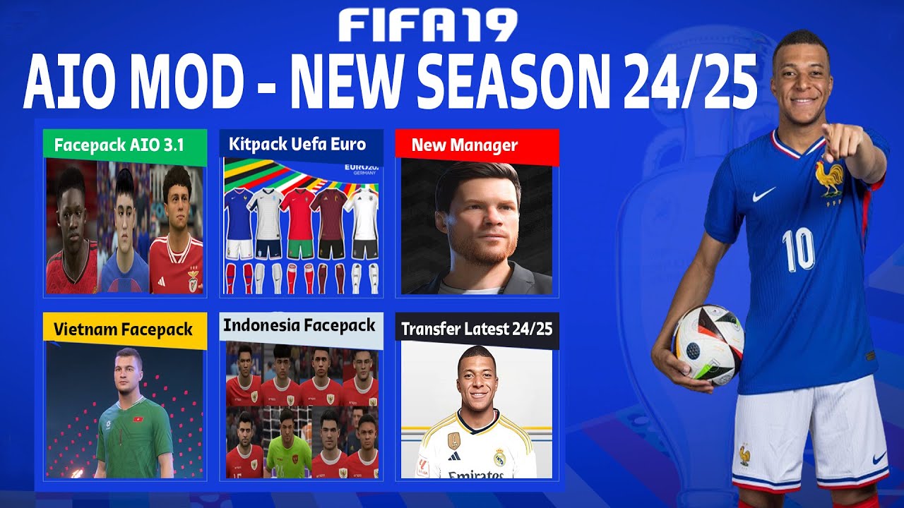 FIFA 19 AIO MOD 24/25 | FACEPACK 3.1 (+46 FACE) | LATEST SQUAD 24/25 ...