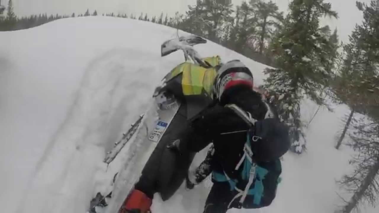 Snowmobile stuck compilation - YouTube