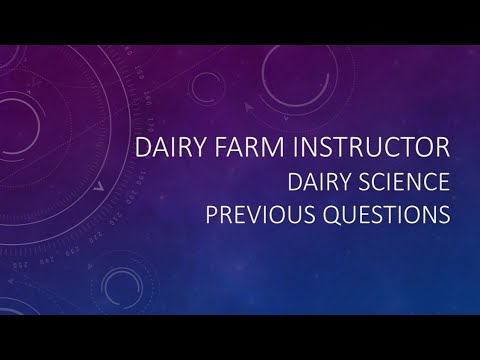 dairy farm instructor previous question and answer - dairy science - YouTube