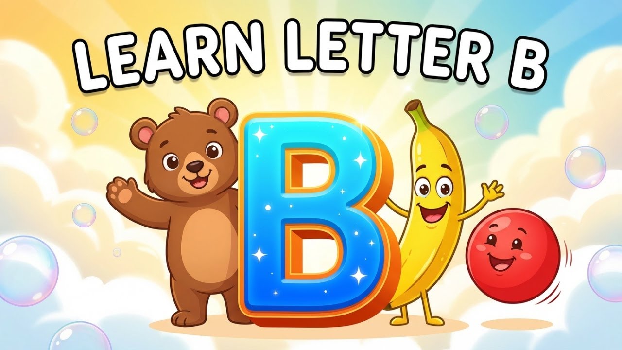 Letter B Phonics Song for Kids | Learn B for Ball, Bear & Banana - YouTube
