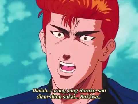 SLAM DUNK ; PERTEMUAN PERTAMA HANAMICHI VS RUKAWA - YouTube