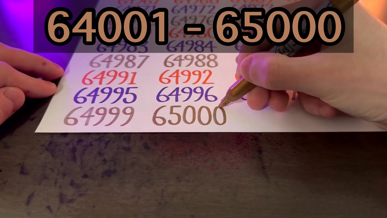 Writing Counting 64001 - 65000 - YouTube