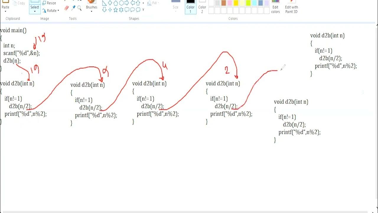 Decimal to binary conversion using recursion in C | Bangla - YouTube