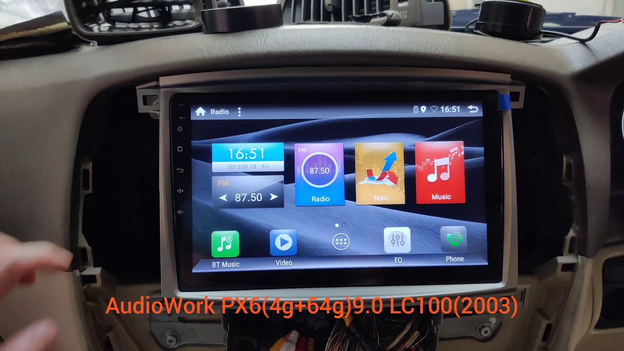 LANDCRUSIER replace Android monitor AudioWork AW464-PX - YouTube