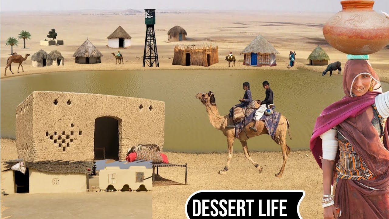 Extreme Desert Life in Pakistan||People living in mud houses with water ...