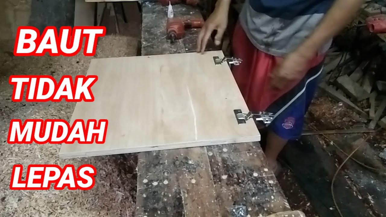 Cara memasang engsel sendok,agar baut kuat dan tidak mudah lepas. - YouTube