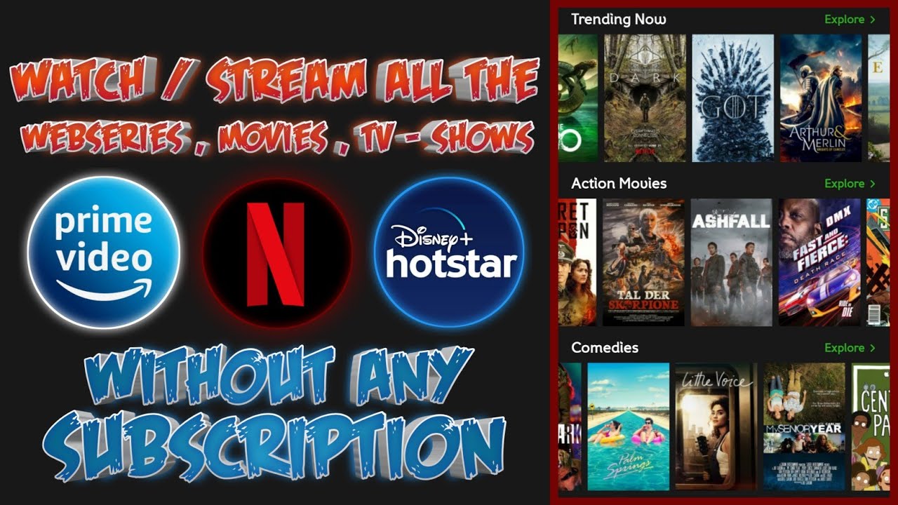Watch/Stream All The Webseries, Movies, TV shows Without Any ...