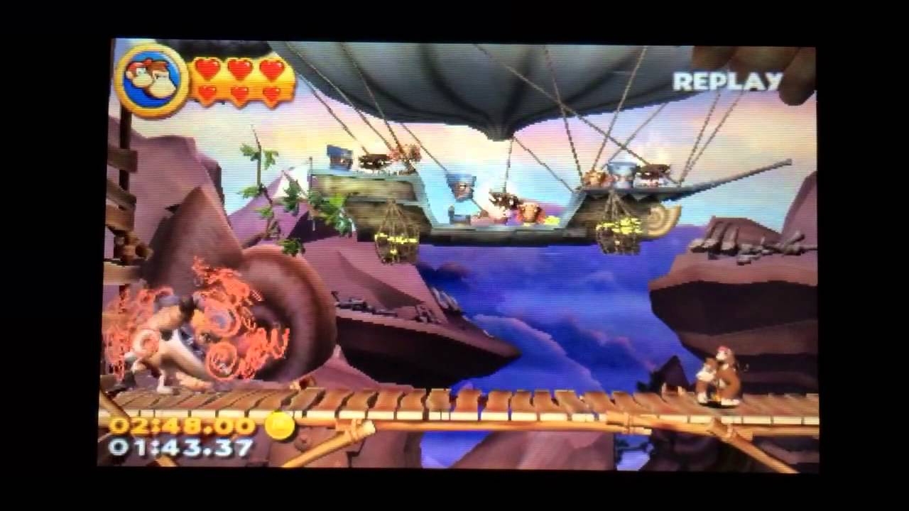 Donkey Kong Country Returns 3D: 6-B Thugly's Highrise- Shiny Gold Medal ...