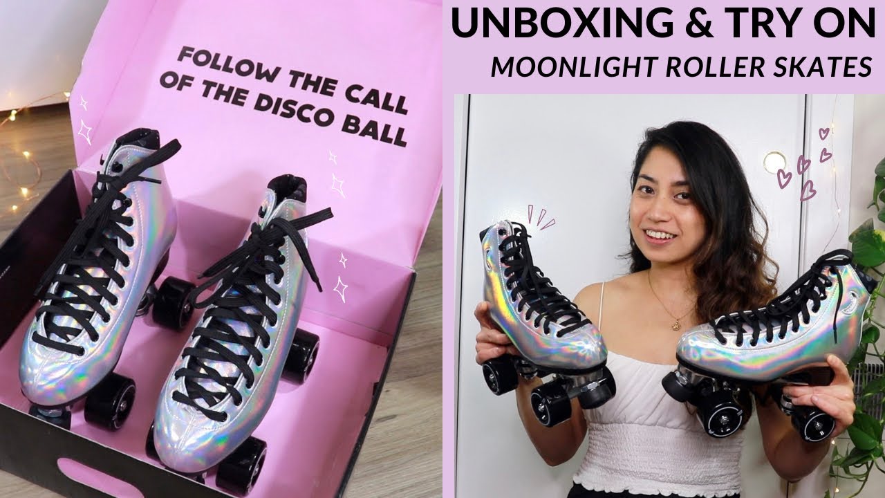 MOONLIGHT ROLLER SKATE UNBOXING & TRY ON ft. rookie review + toe guards ...